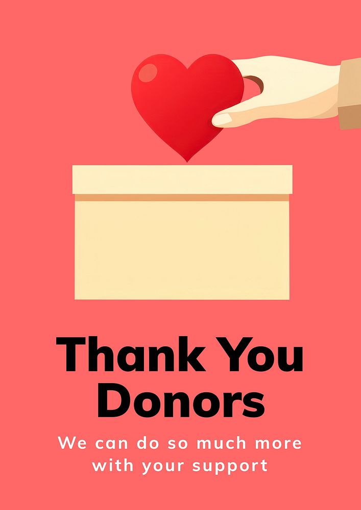 Thanks donors poster template | Free Photo - rawpixel