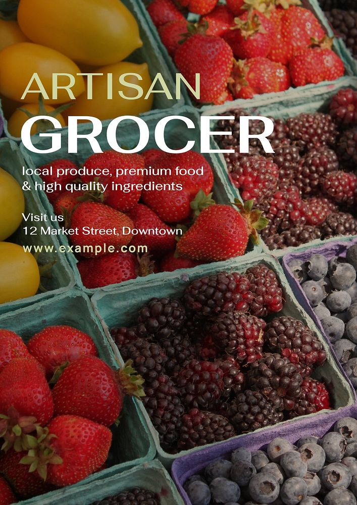 Artisan grocer poster template | Premium Photo - rawpixel