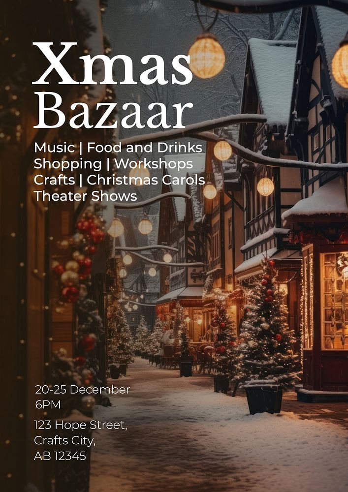 Xmas bazaar poster template | Premium Photo - rawpixel