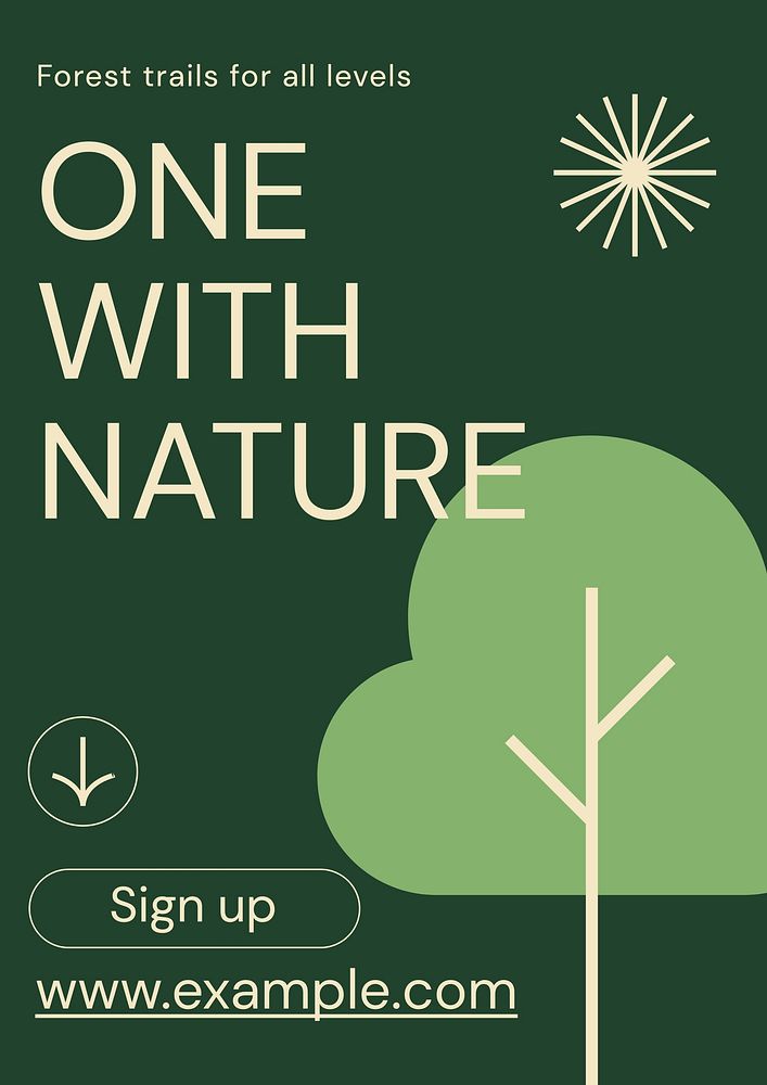 Nature trails poster template | Free Photo - rawpixel