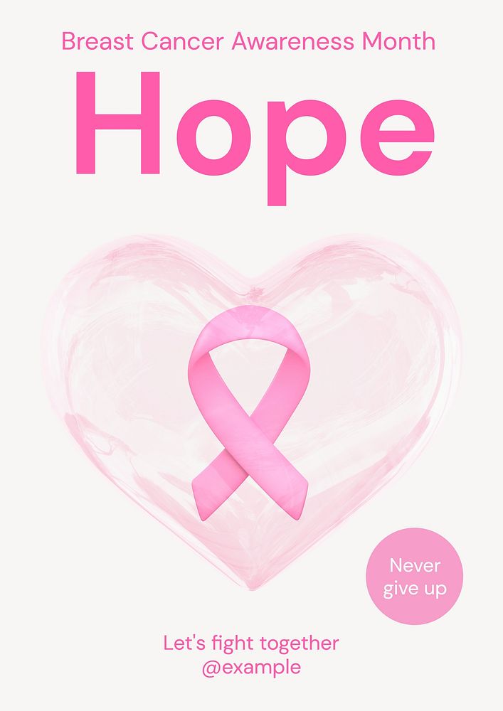 Hope & fight cancer poster | Free Photo - rawpixel