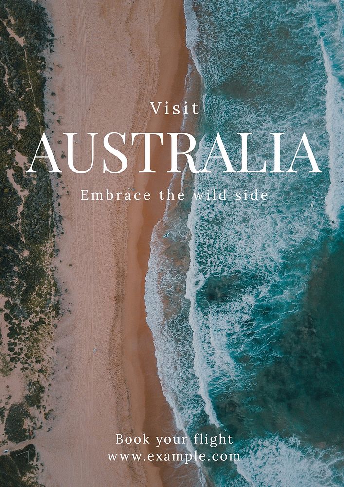 Visit Australia poster template | Free Photo - rawpixel