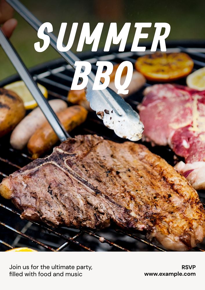 Summer BBQ poster template | Free Photo - rawpixel
