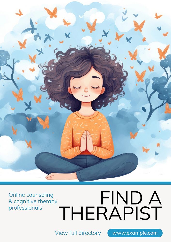 Find therapist poster template | Free Photo - rawpixel