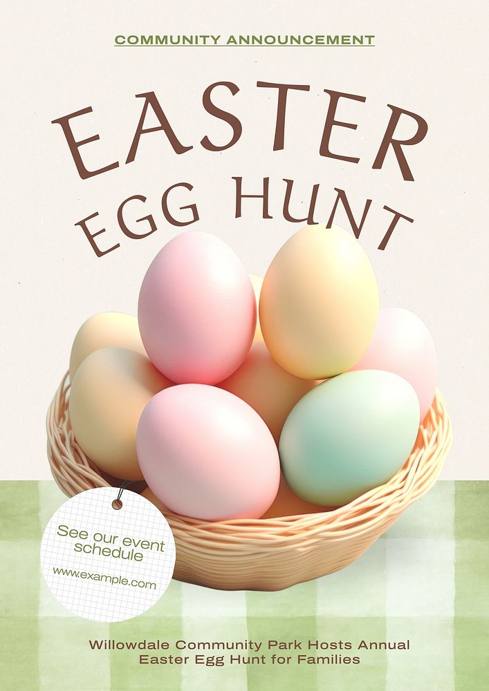 Easter egg poster template | Free Photo - rawpixel