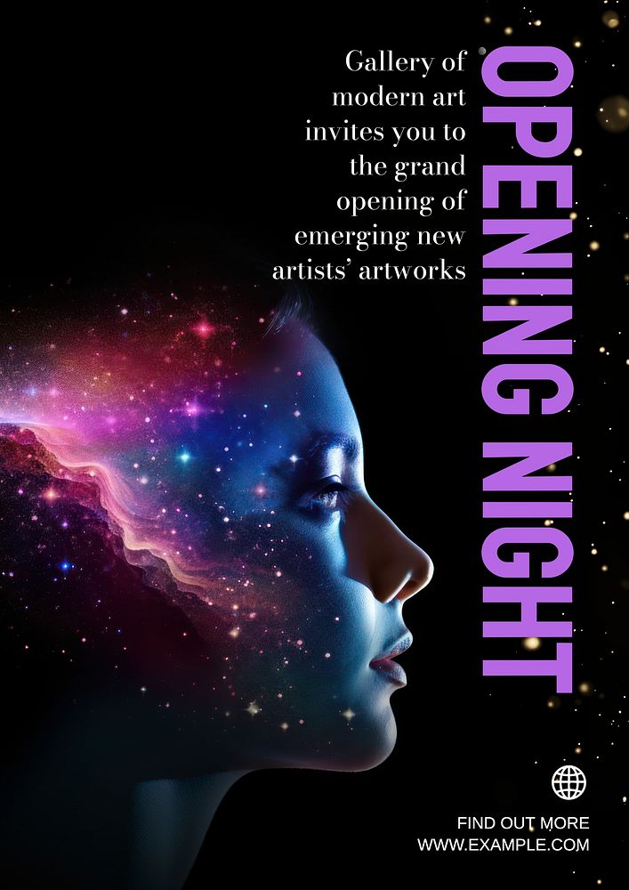 Artworks opening night poster template | Free Photo - rawpixel