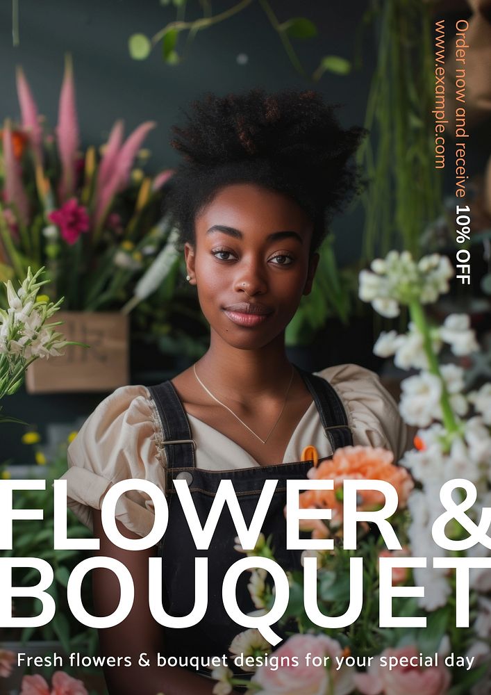 Flower & bouquet poster template | Free Photo - rawpixel