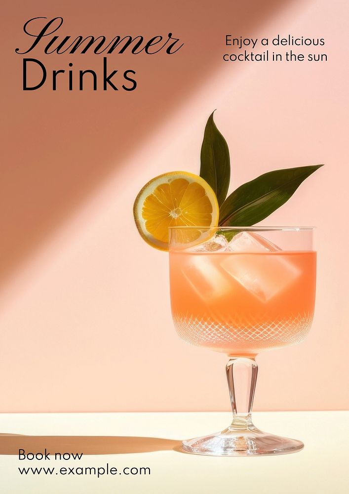 Summer drinks poster template | Free Photo - rawpixel