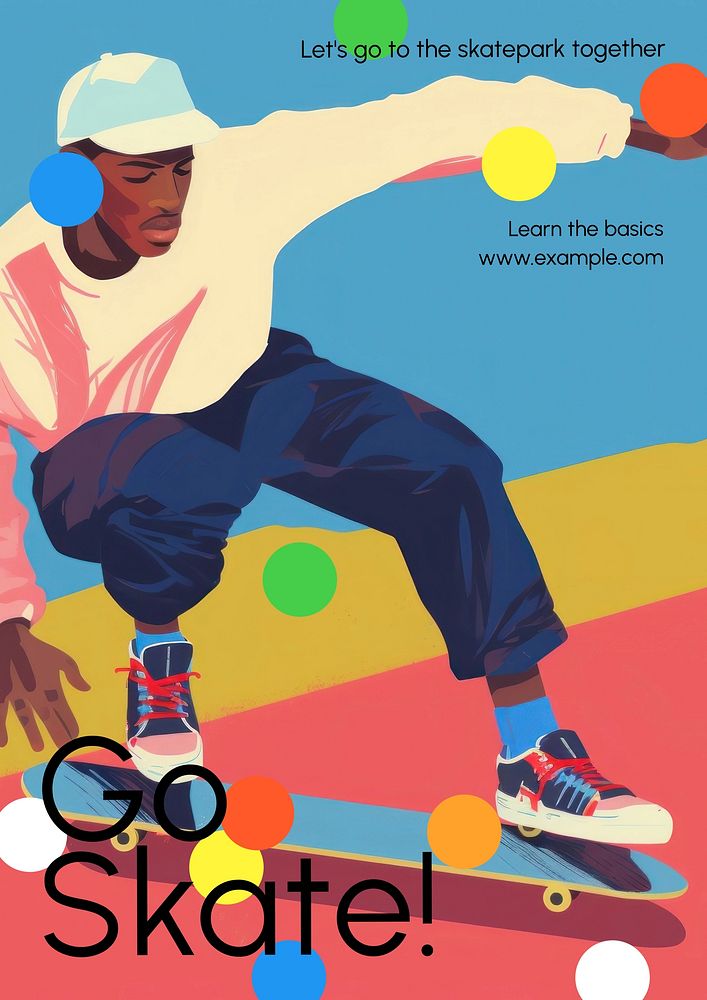 Skateboard poster template | Free Photo - rawpixel