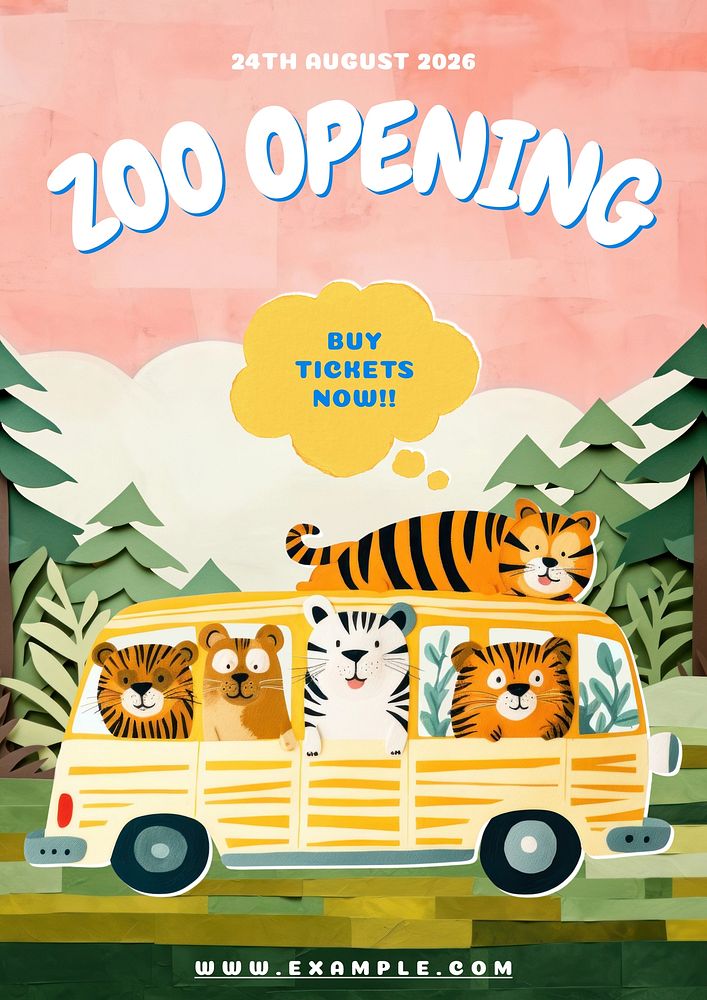 Zoo opening poster template and | Free Photo - rawpixel