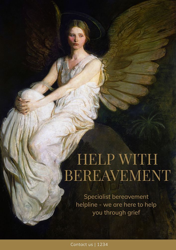 Bereavement helpline poster template and | Free Photo - rawpixel