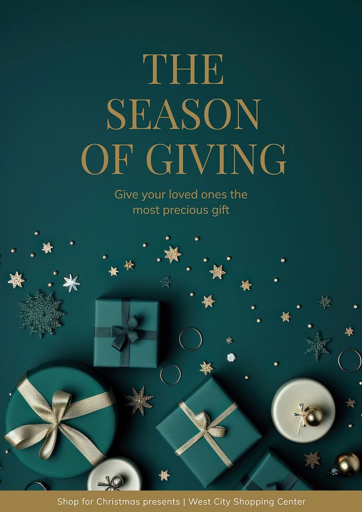 Season of giving poster template | Free Photo - rawpixel