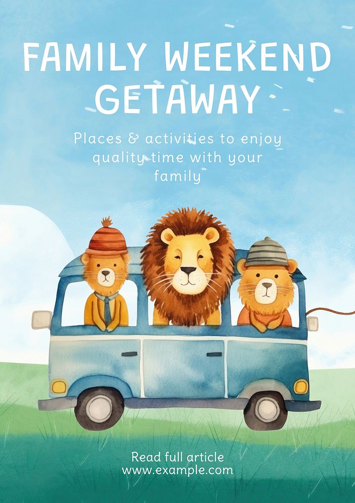Family getaway poster template | Free Photo - rawpixel