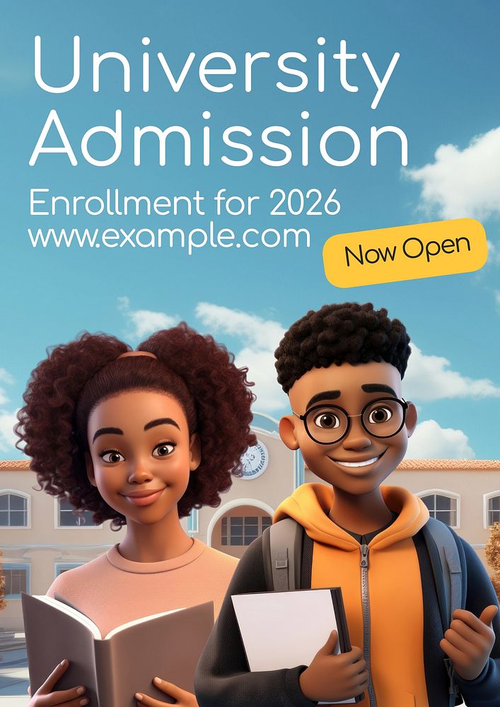University admission poster template, editable | Free Photo - rawpixel