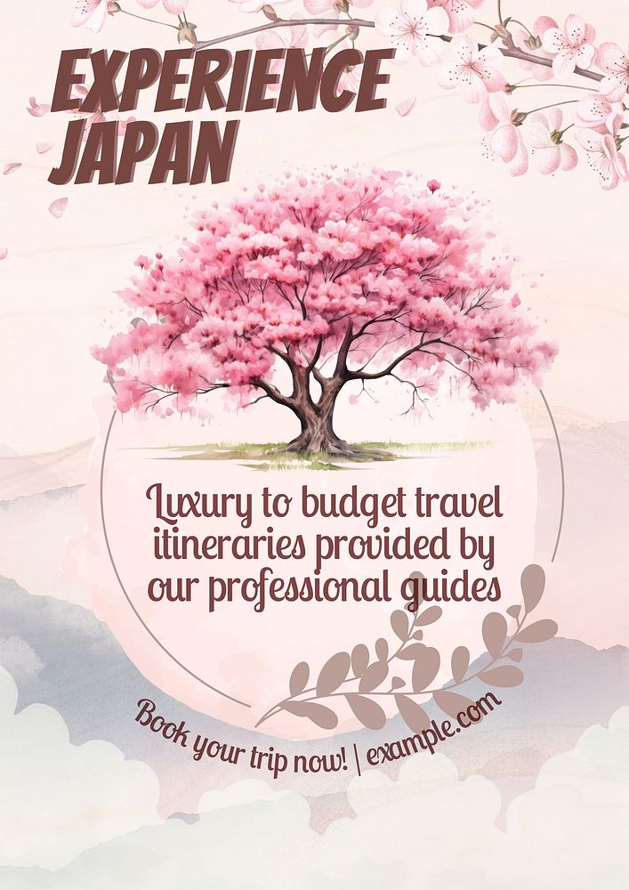 Japan travel ad poster template | Free Photo - rawpixel