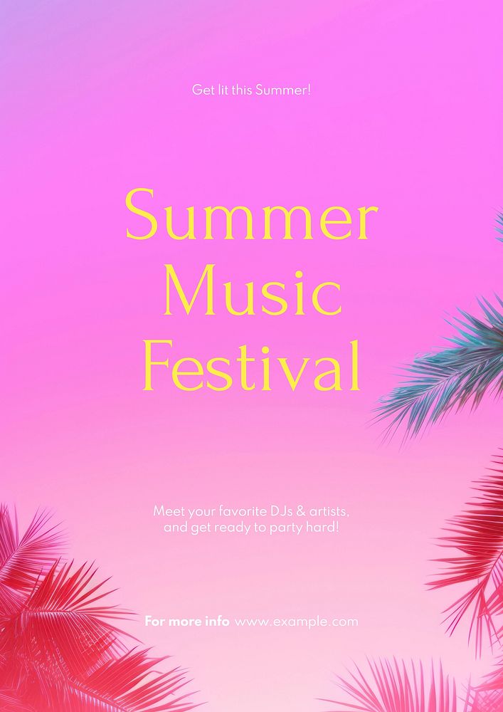 Summer music festival poster template | Free Photo - rawpixel