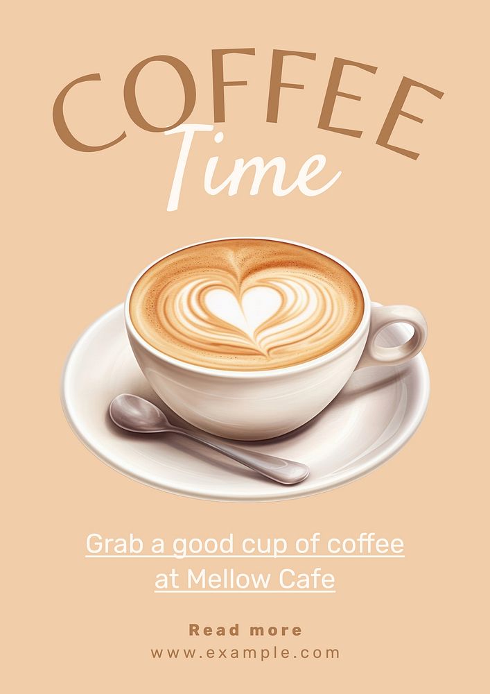 Coffee time poster template | Free Photo - rawpixel