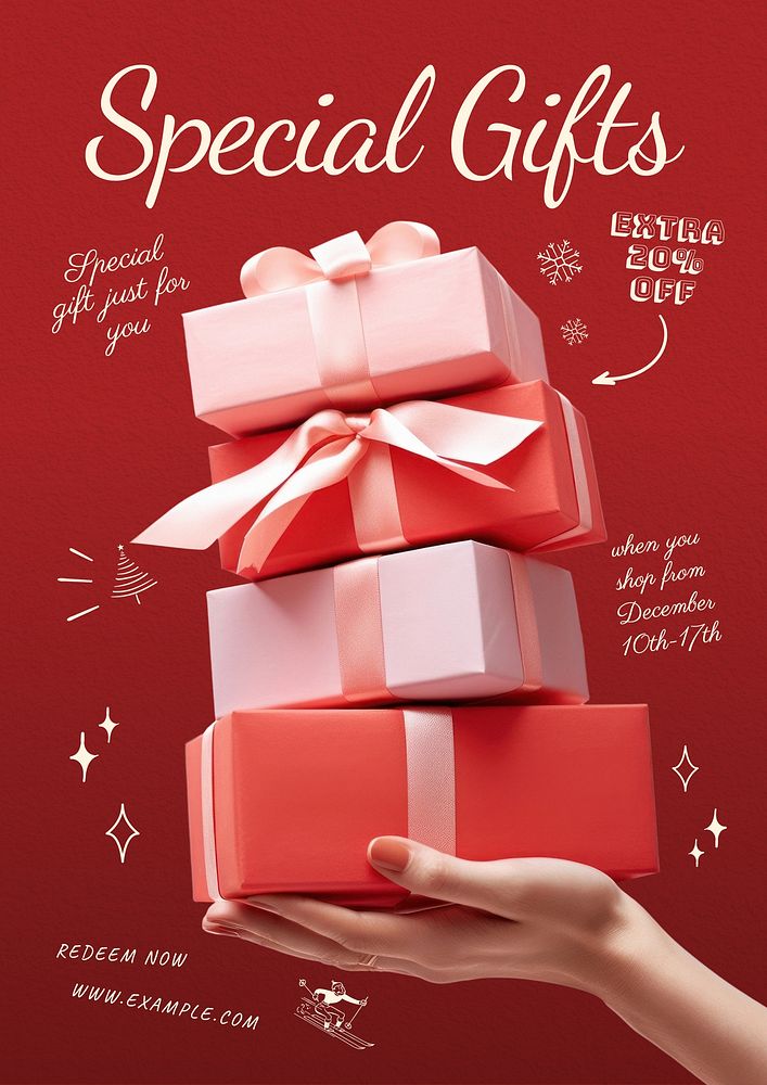 Special gifts poster template | Free Photo - rawpixel