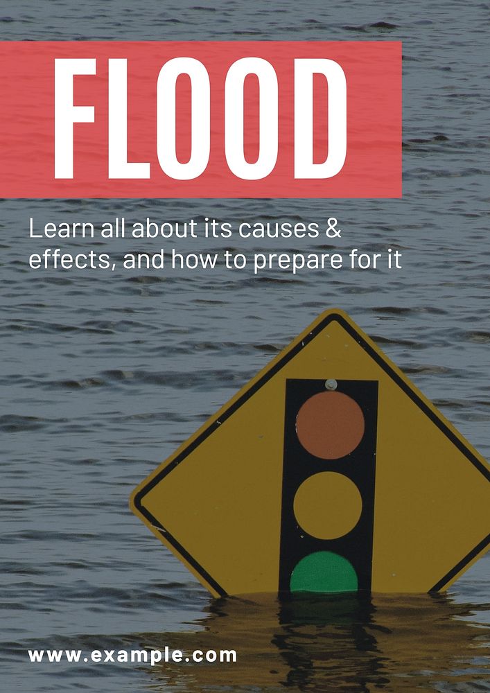 Flood poster template | Free Photo - rawpixel