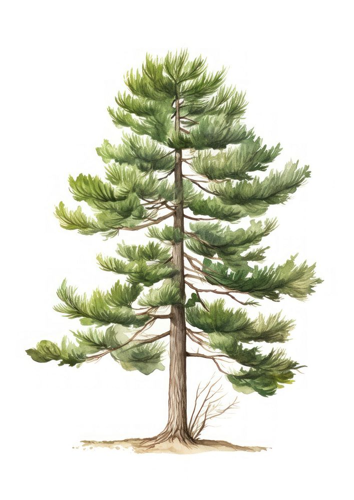Illustration pine tree art illustrated | Free Photo Illustration - rawpixel