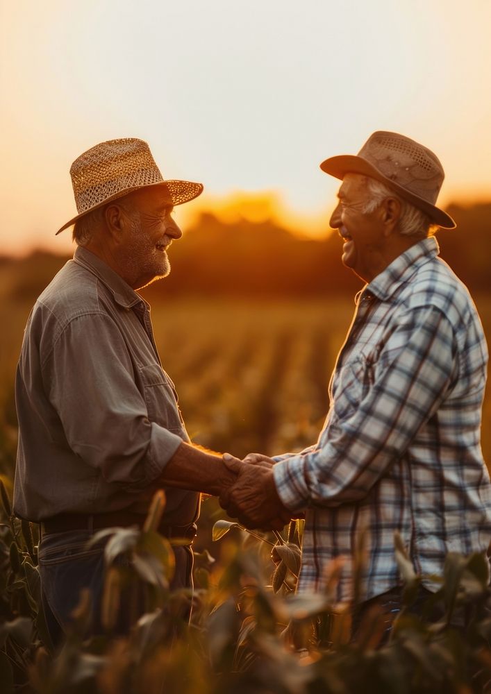 Two senior farmers soy field | Free Photo - rawpixel