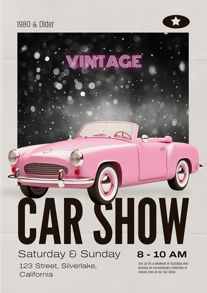 Car show poster template | Free Photo - rawpixel