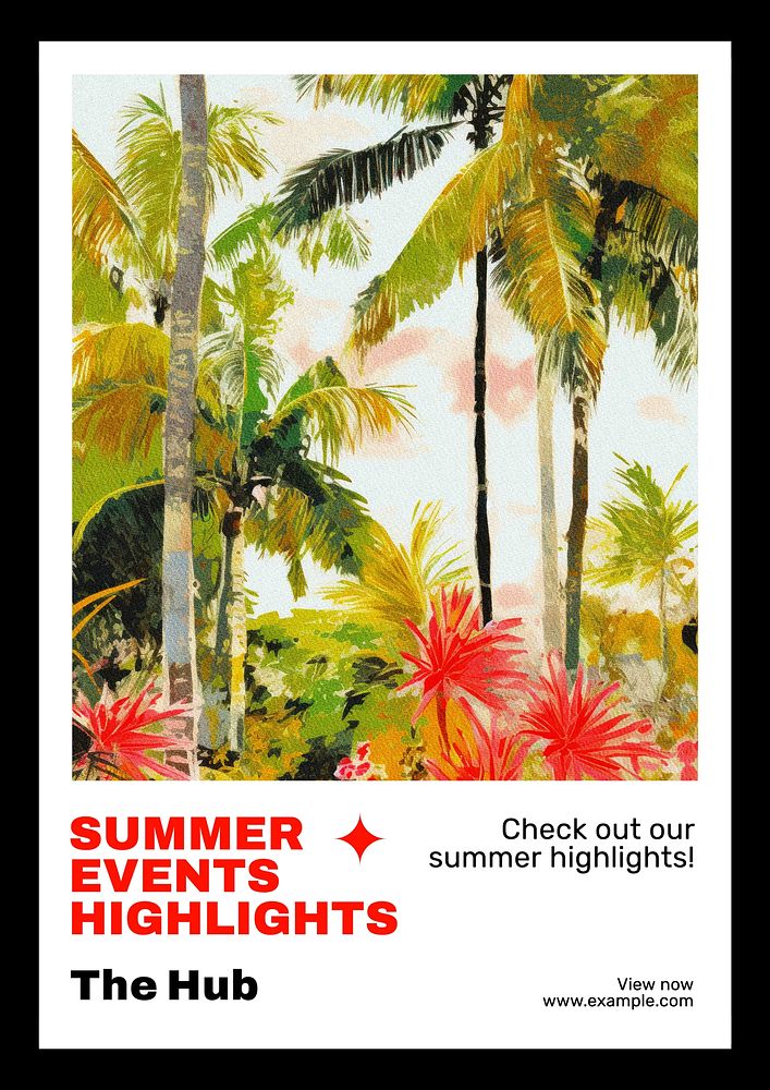 Summer events highlights poster template | Free Photo - rawpixel