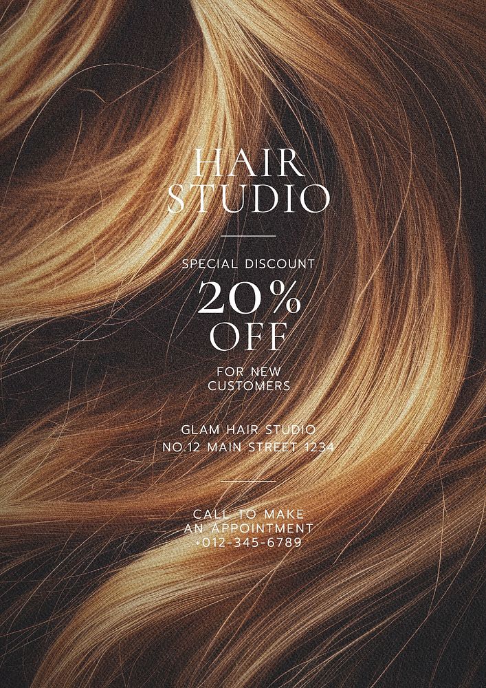 Hair studio poster template | Free Photo - rawpixel