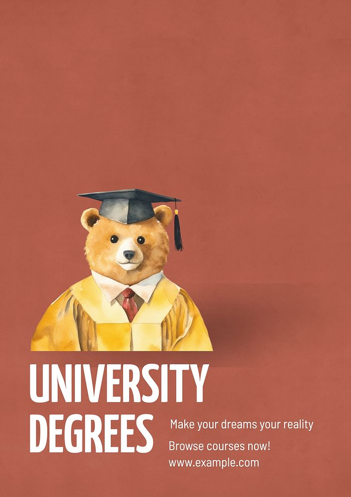 University degrees poster template | Free Photo - rawpixel