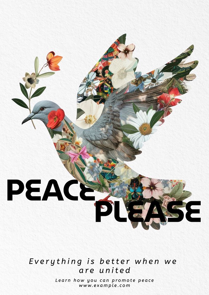 Peace please poster template | Premium Photo - rawpixel