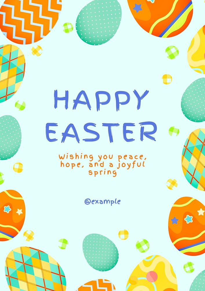 Happy Easter poster template | Free Photo - rawpixel