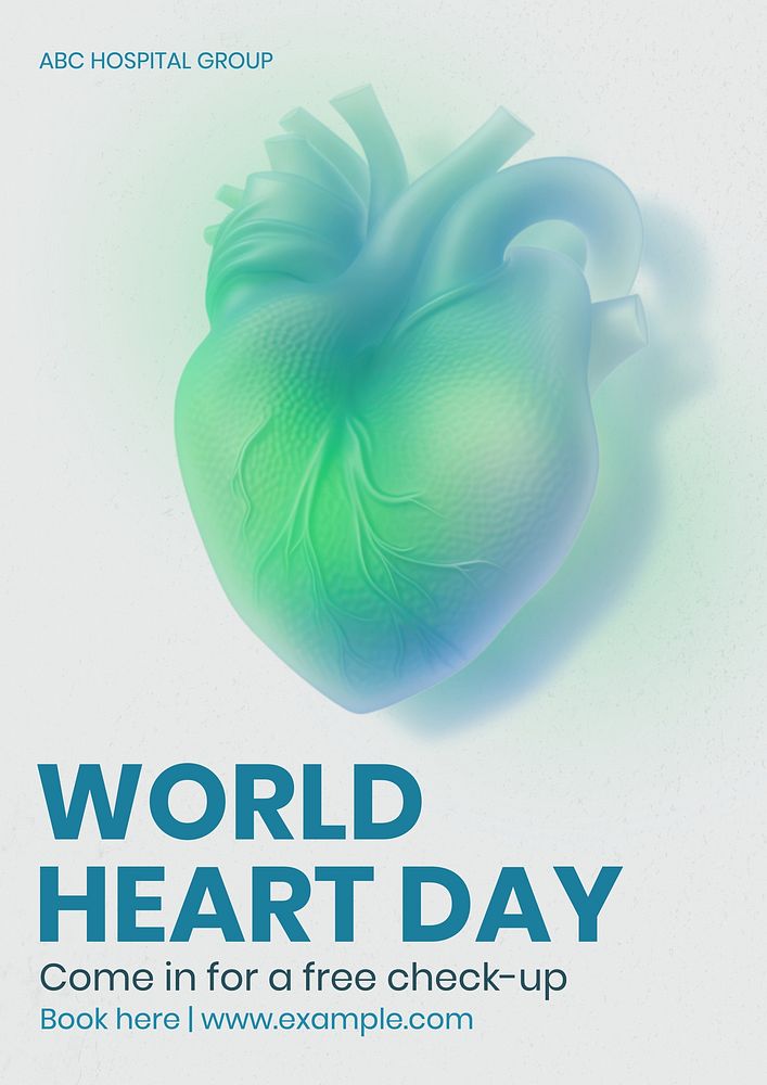 World heart day poster template | Free Photo - rawpixel