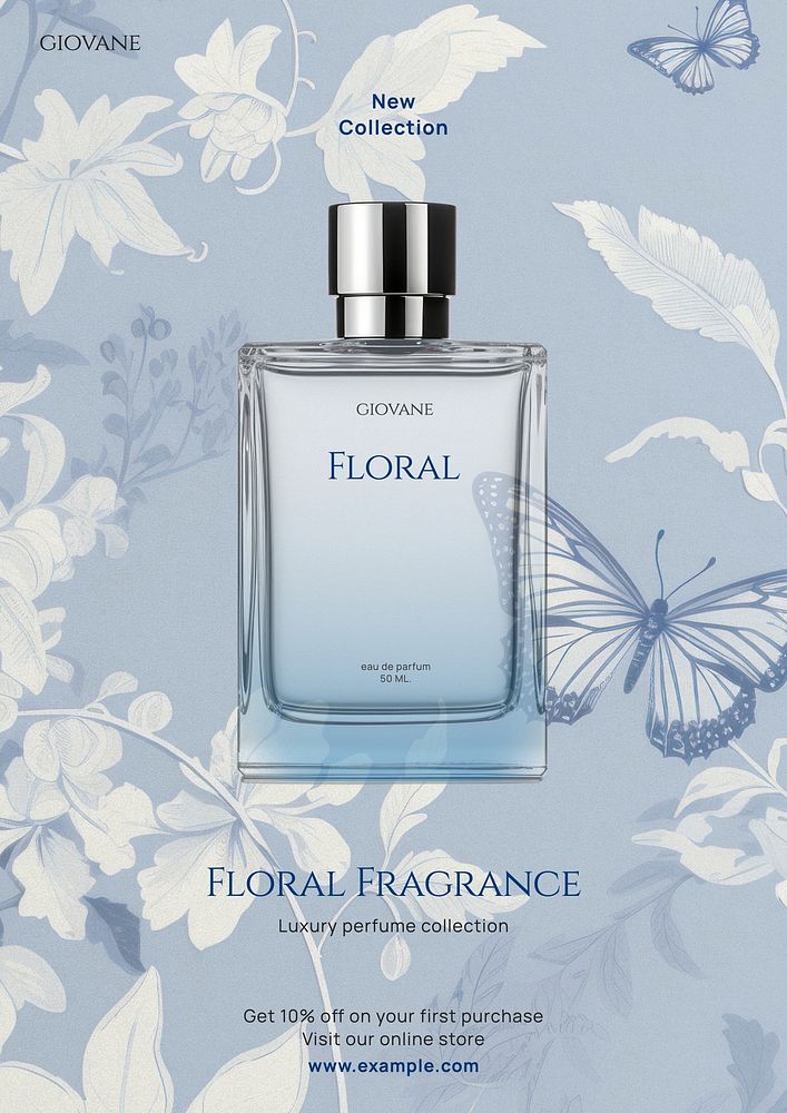 Floral fragrance poster template | Free Photo - rawpixel