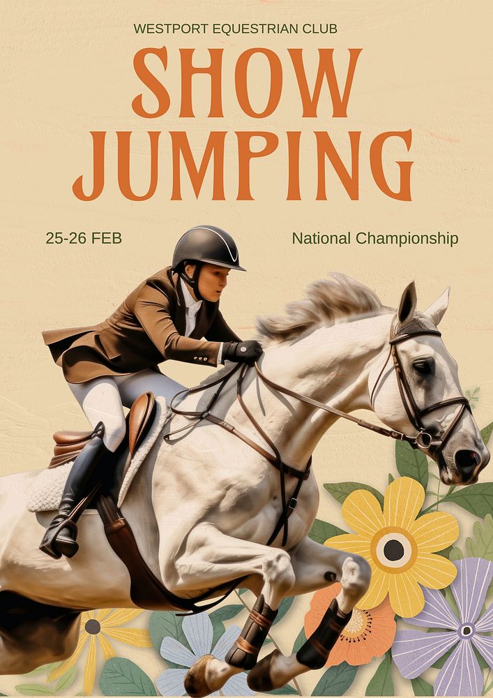 Show jumping poster template | Free Photo - rawpixel