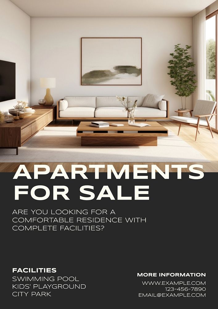 Apartment rent poster template, editable | Free Photo - rawpixel