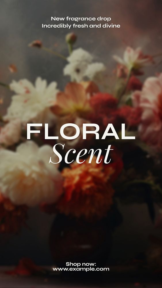 Floral perfume Instagram post template | Free Photo - rawpixel