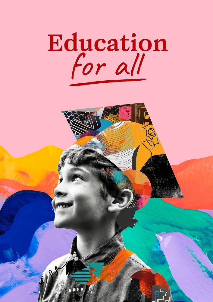 Education for all poster template | Free Photo - rawpixel