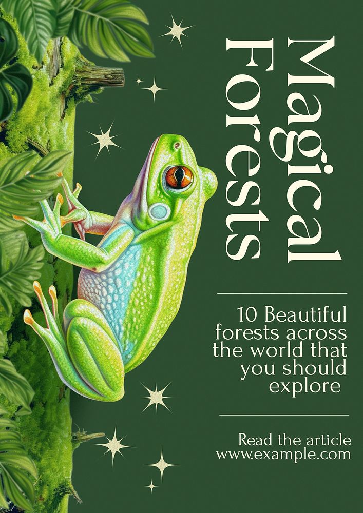 Magical forest poster template | Free Photo - rawpixel