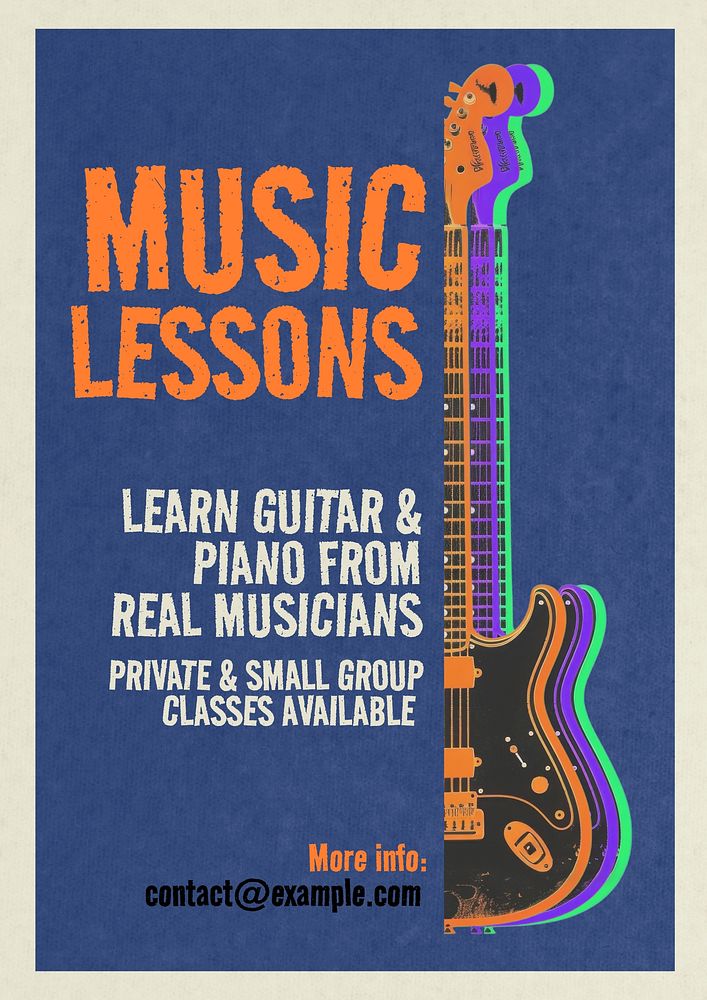 Music lessons poster template | Free Photo - rawpixel