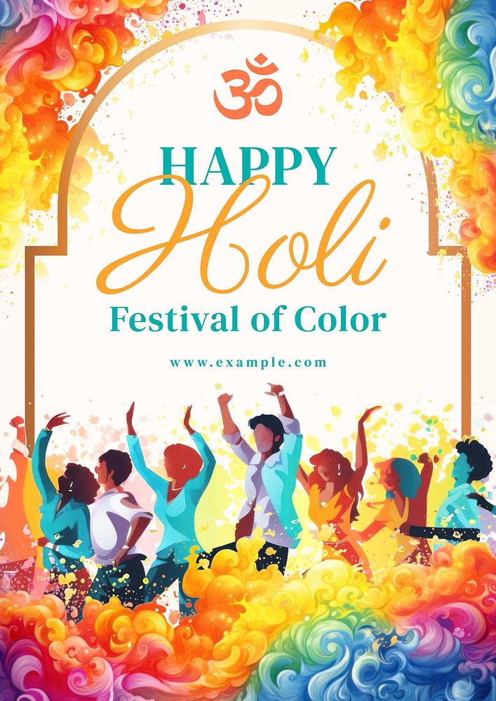 Festival of Color poster template | Free Photo - rawpixel