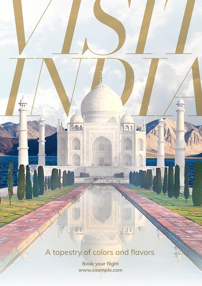 Visit India poster template, editable | Free Photo - rawpixel