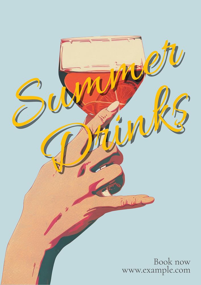 Summer drinks poster template | Free Photo - rawpixel