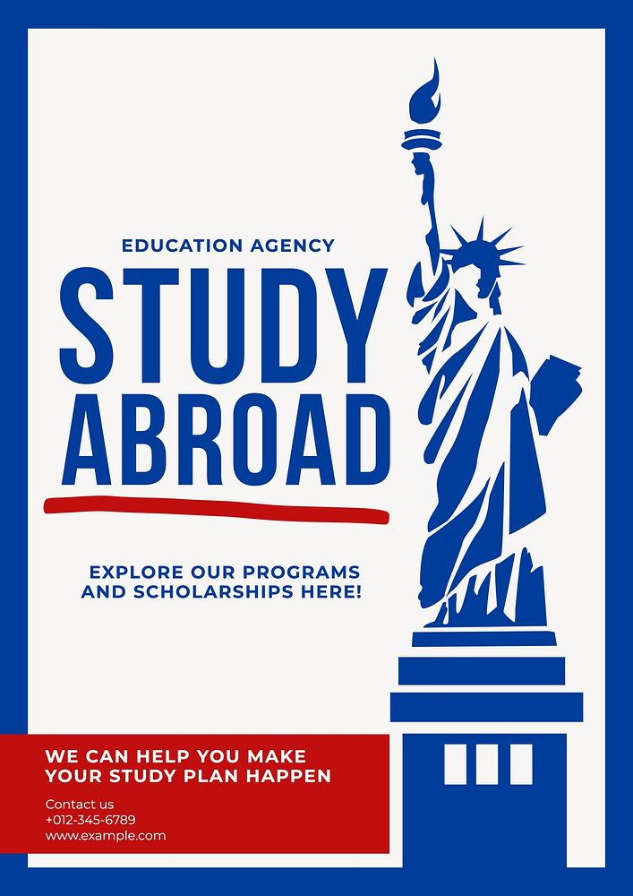 Study abroad poster template | Free Photo - rawpixel