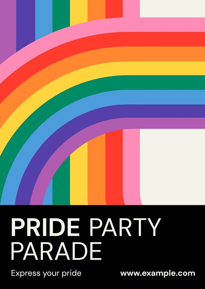 Pride parade poster template | Free Photo - rawpixel