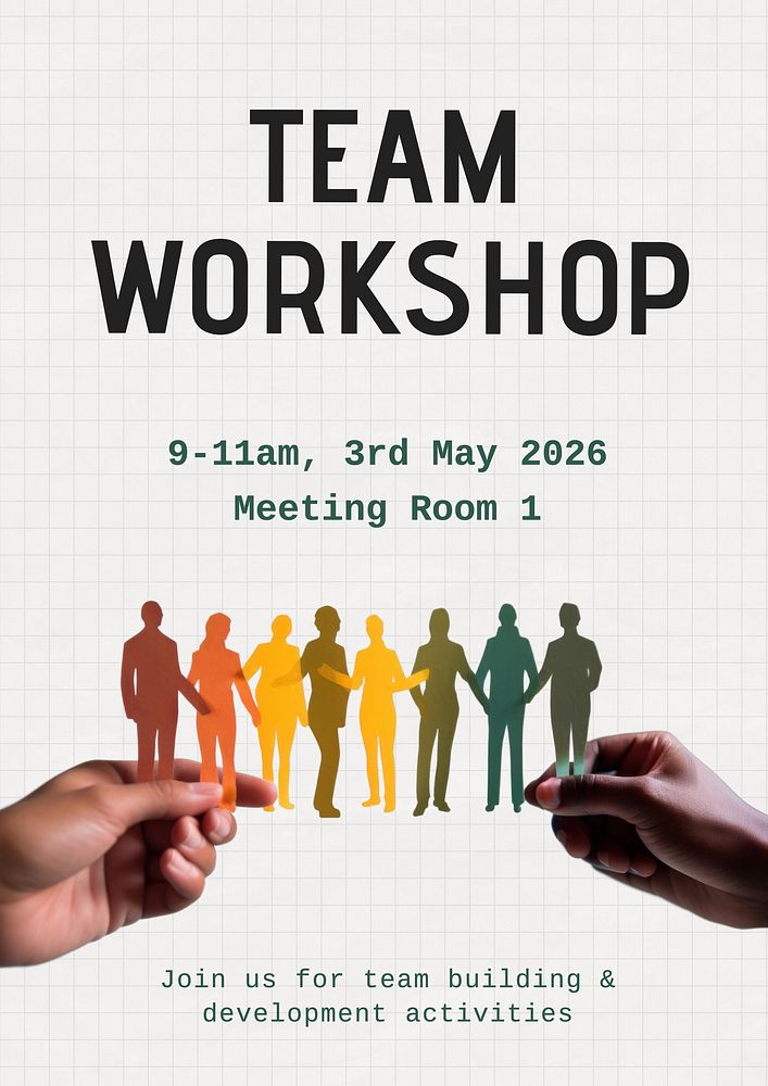 Team workshop poster template | Free Photo - rawpixel