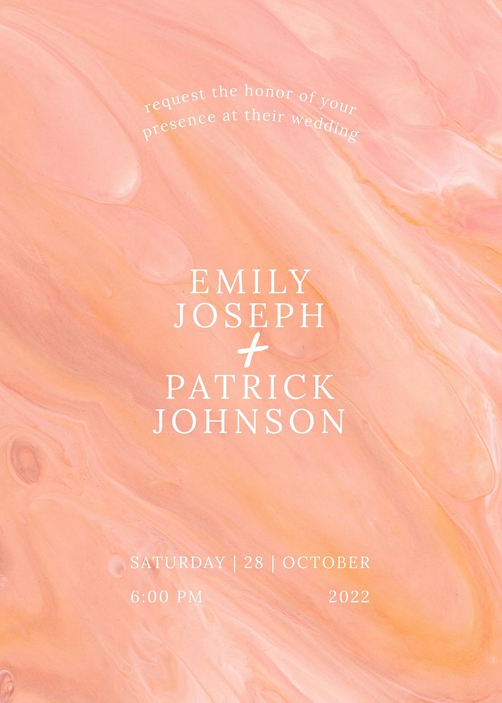 Aesthetic wedding invitation card template | Free Photo - rawpixel