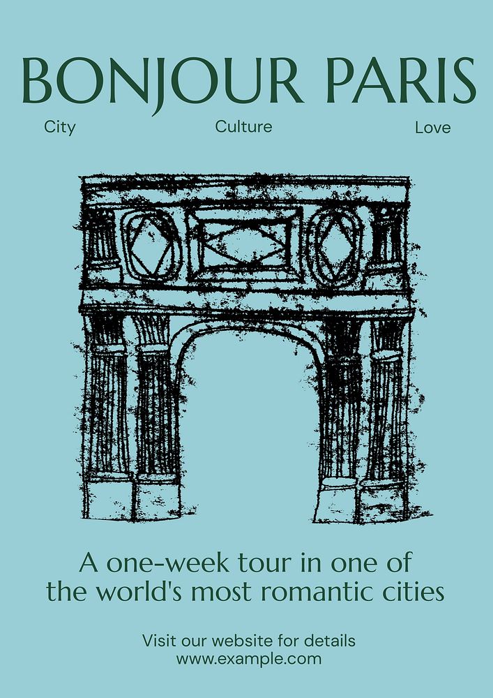 Paris trip poster template | Free Photo - rawpixel