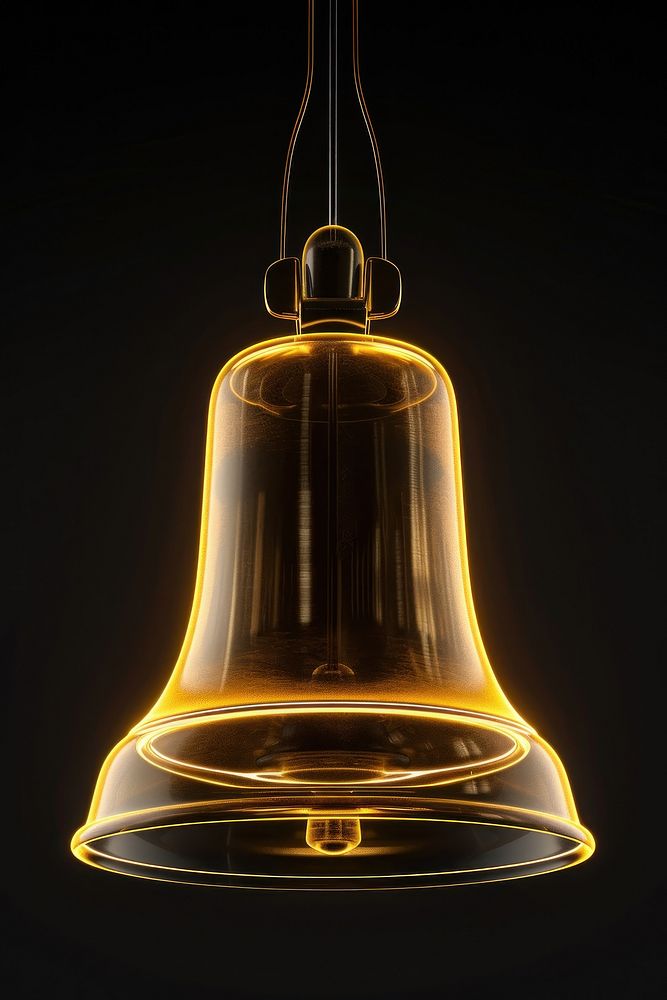 Render glowing bell chandelier lamp. | Free Photo Illustration - rawpixel