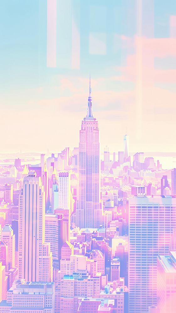 Blurred gradient New York architecture | Free Photo Illustration - rawpixel