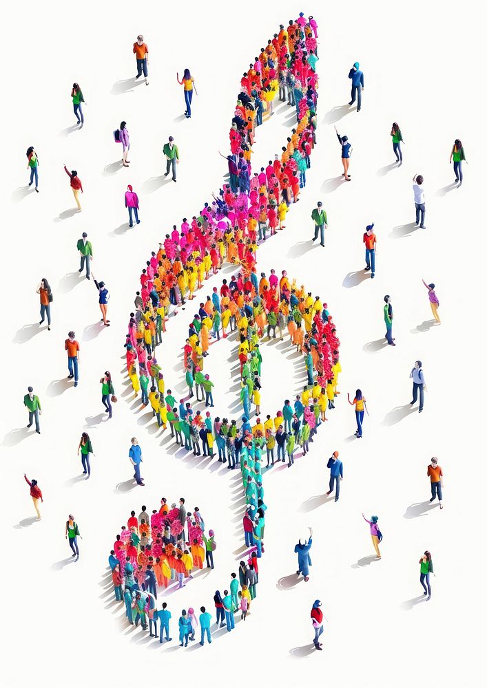 Shape rainbow musical note people | Free Photo Illustration - rawpixel